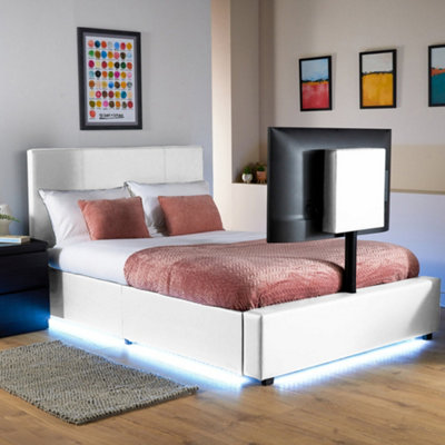 X-Rocker AVA Leather TV Bed with Rotating TV Mount 55" with Underbed ...