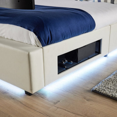 X-Rocker AVA Leather TV Bed with Rotating TV Mount 55" with Underbed ...