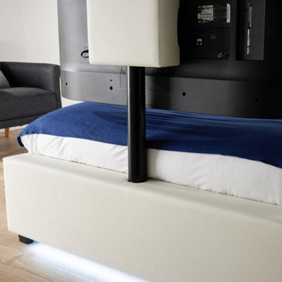X-Rocker AVA Leather TV Bed with Rotating TV Mount 55" with Underbed ...