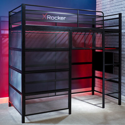 X-Rocker Battle Den Gaming High Sleeper Bed with TV Mount | DIY at B&Q