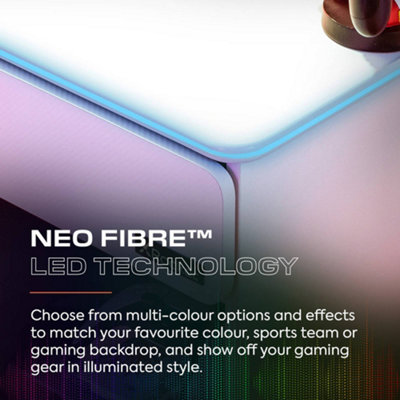 X-Rocker Carbon-Tek Bedside Table Drawer Shelf with RGB LED Lights and ...