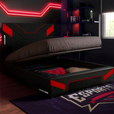 X-Rocker Cerberus MKII Ottoman Gaming Bed with Underbed Storage ...
