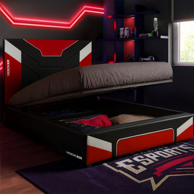 X-Rocker Cerberus MKII Ottoman Gaming Bed with Underbed Storage ...