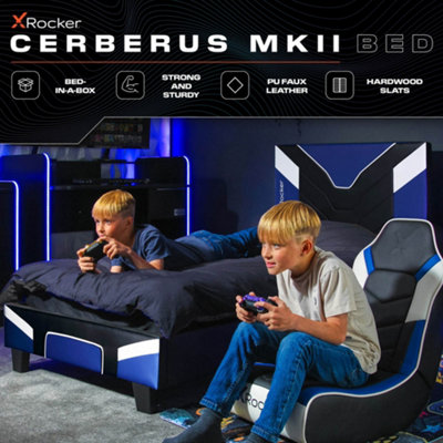 X-Rocker Cerberus MKII Single Gaming Bed in a Box PU Leather 3ft Frame ...