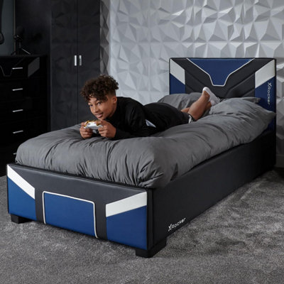X-Rocker Cerberus Ottoman Gaming Bed, 4ft6 Double Upholstered Bedstead ...