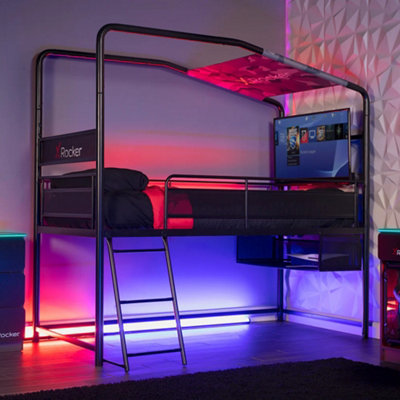 Metal mid sleeper with desk store