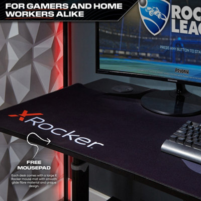 X Rocker Cougar XL 160cm Height Adjustable Gaming Desk with Full ...