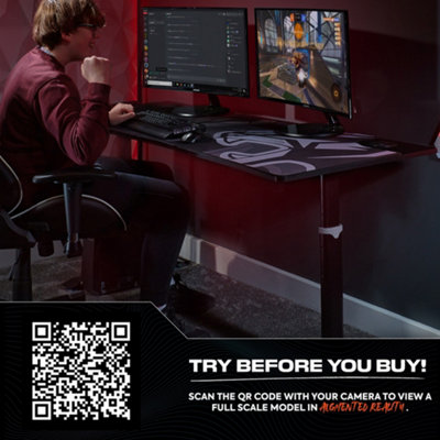 X Rocker Cougar XL 160cm Height Adjustable Gaming Desk with Full ...