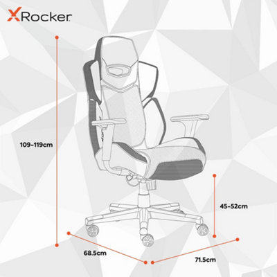 X Rocker Drogon PC Office Gaming Chair Ergonomic Computer Desk Chair Faux Leather with Lumbar Support