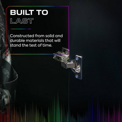 X-Rocker Electra RGB Double Wardrobe 2 Doors 1 Drawer Shelf App ...