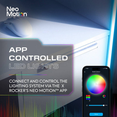 X-Rocker Electra RGB Gaming Desk 110cm Wide PC Computer Table Drawer ...