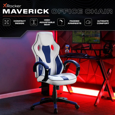 X Rocker Maverick PC Office Gaming Chair, Mid-Back Support Ergonomic Computer Desk Chair, Faux ...