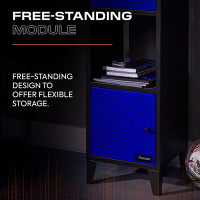 X-Rocker Mesh-Tek Metal Display Cabinet, Tall 5 Cube Storage with 3 ...