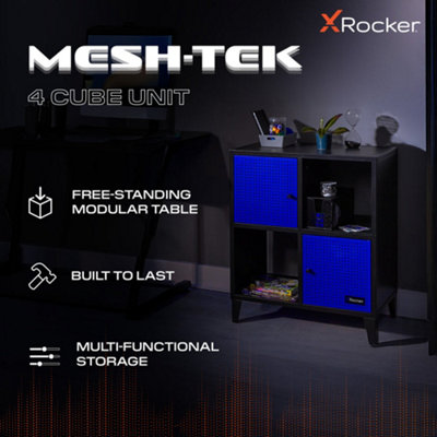 X-Rocker Mesh-Tek Metal Sideboard Display Cabinet, Square 4 Cube ...