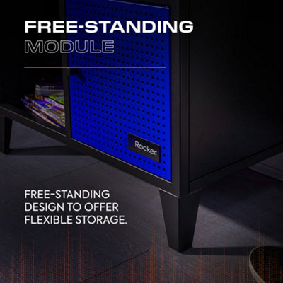 X-Rocker Mesh-Tek Metal Sideboard Display Cabinet, Square 4 Cube ...