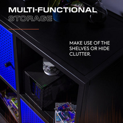 X-Rocker Mesh-Tek Metal Sideboard Display Cabinet, Square 4 Cube ...