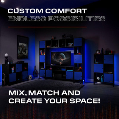 X-Rocker Mesh-Tek Metal Sideboard Display Cabinet, Square 4 Cube ...