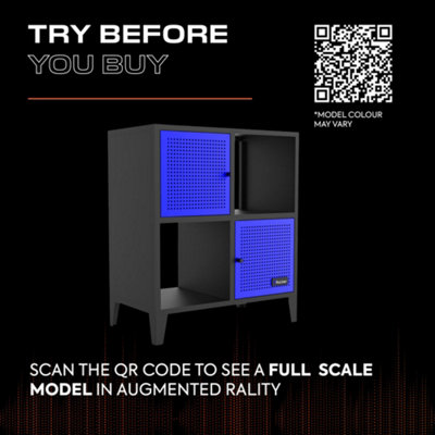 X-Rocker Mesh-Tek Metal Sideboard Display Cabinet, Square 4 Cube ...