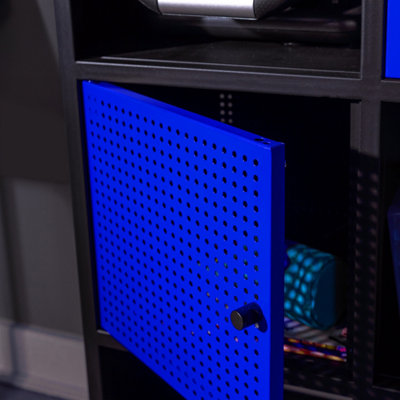 X-Rocker Mesh-Tek Metal Sideboard Display Cabinet, Tall 6 Cube Storage ...