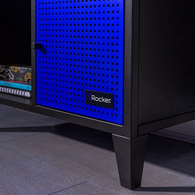 X-Rocker Mesh-Tek Metal Sideboard Display Cabinet, Tall 6 Cube Storage ...