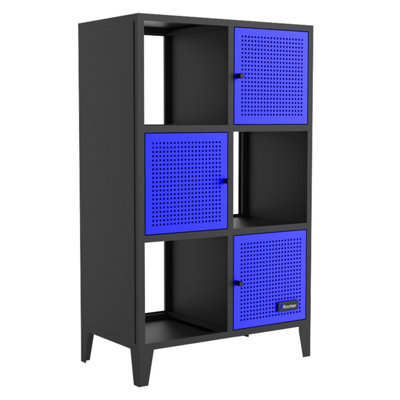 X-Rocker Mesh-Tek Metal Sideboard Display Cabinet, Tall 6 Cube Storage ...