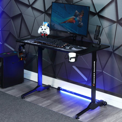 X Rocker Panther Gaming Desk Home Office Computer Table Black FREE ...