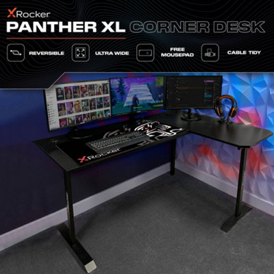 X-Rocker Panther XL Reversible Corner Office Desk 155 x 108cm Right ...
