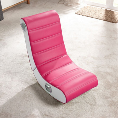 X Rocker Play 2.0 Junior Gaming chair with Speakers Folding Floor Rocker Pink