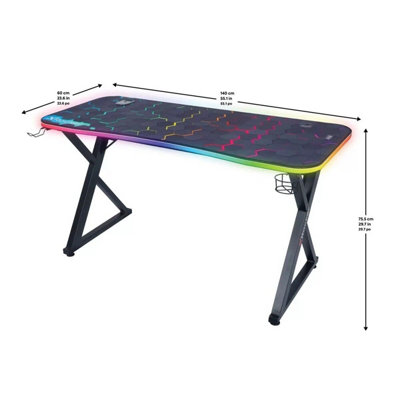 X Rocker Pulsar Max RGB Gaming Desk with LED Lights App Controlled ...