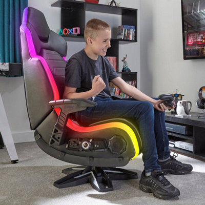 X Rocker RGB Gaming chair 4.1 Speakers Wireless BT LED Light Vibration Evo Elite