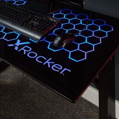 Glass gaming desk store