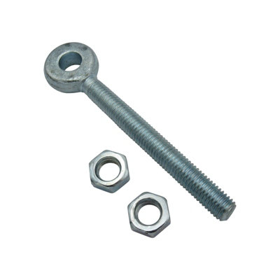 X2 20MM x 102MM Zinc Plated Swing Gate Eye Bolts With 2 Nuts (Bright ...