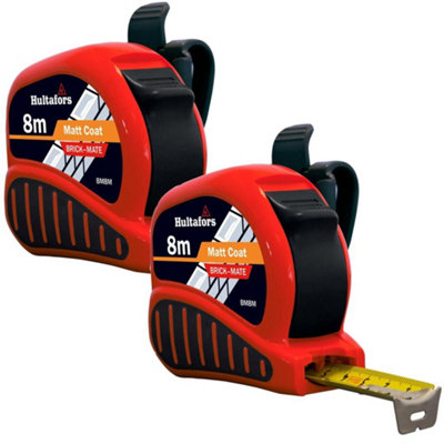 x2 Hultafors Fisco 8m Brickmate Tape Measure Metric Block HUL352403 ...