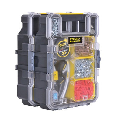 x2 Stanley Fatmax Deep Upright Stackable Tool Parts Organiser STA172378 ...