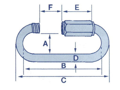 X4 12MM Galvanised Standard Quick Link - Rope Secure Attach Galv Maillon