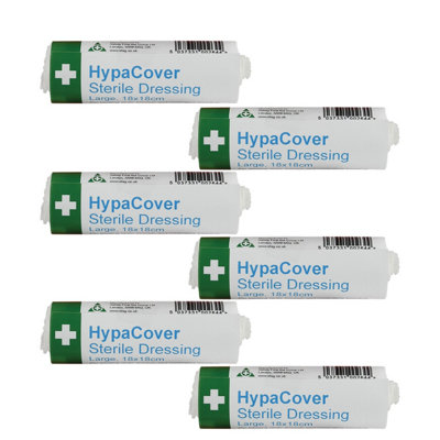 x6 HypaCover Sterile Dressing HSE Compliant 1st Aid Bandage 18cm Large ...