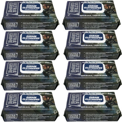 x8 Uniwipe Ultragrime Garage Wipes Grease Bikes Oil Tools X80pk Wipes ...