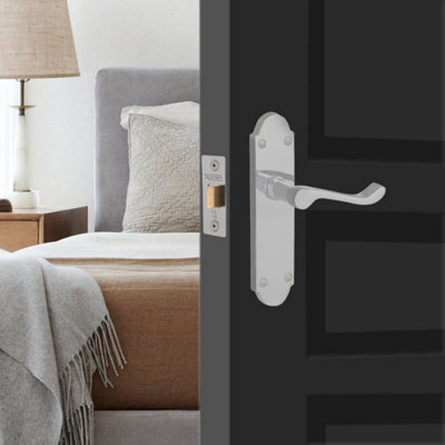 XFORT 2 Pack 65mm Satin Chrome Tubular Latch, Mortice Door Latch