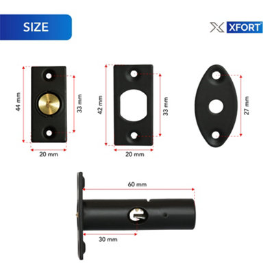 XFORT 2 Pack Mortice Door Bolts, Door Security Rack Bolt, Matt Black