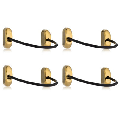 XFORT 4 Pack Viper Fixed Cable Window Restrictor in Polished Brass