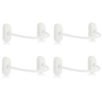 XFORT 4 Pack Viper Fixed Cable Window Restrictor in White