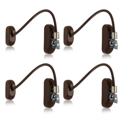 XFORT 4 Pack Viper Key Locking Cable Window Restrictor in Brown