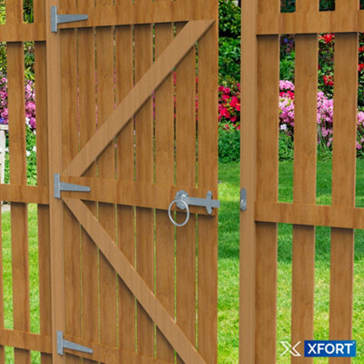 XFORT Bright Zinc Plated Ring Gate Kit Complete with T Hinges, Brenton ...