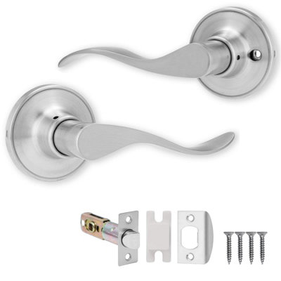 XFORT Cabriole Passage Knob Set Satin Chrome for Internal Wooden Doors