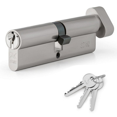 XFORT Chrome 40/50T Thumb Turn Euro Cylinder Lock (90mm), Euro Door ...