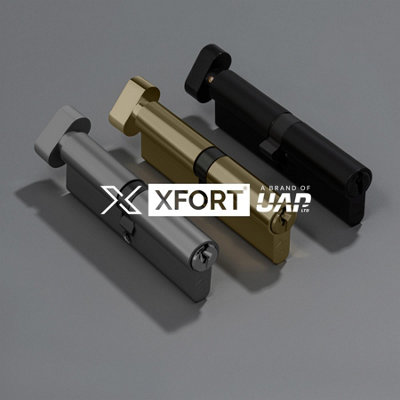 XFORT Chrome 40T/50 Thumb Turn Euro Cylinder Lock (90mm), Euro Door ...