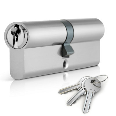 XFORT Chrome 50/50 Euro Cylinder Lock (100mm), Euro Door Barrel Lock ...