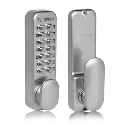 XFORT Digital Door Lock Satin Chrome, Keypad Combination Lock