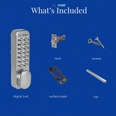 XFORT Digital Door Lock Satin Chrome, Keypad Combination Lock