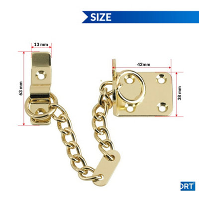 XFORT Door Chain Polished Brass, Narrow Design Door Limiter